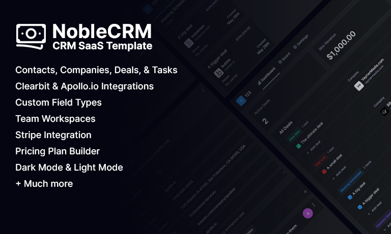 NobleCRM - CRM SaaS Platform Template | Bubble
